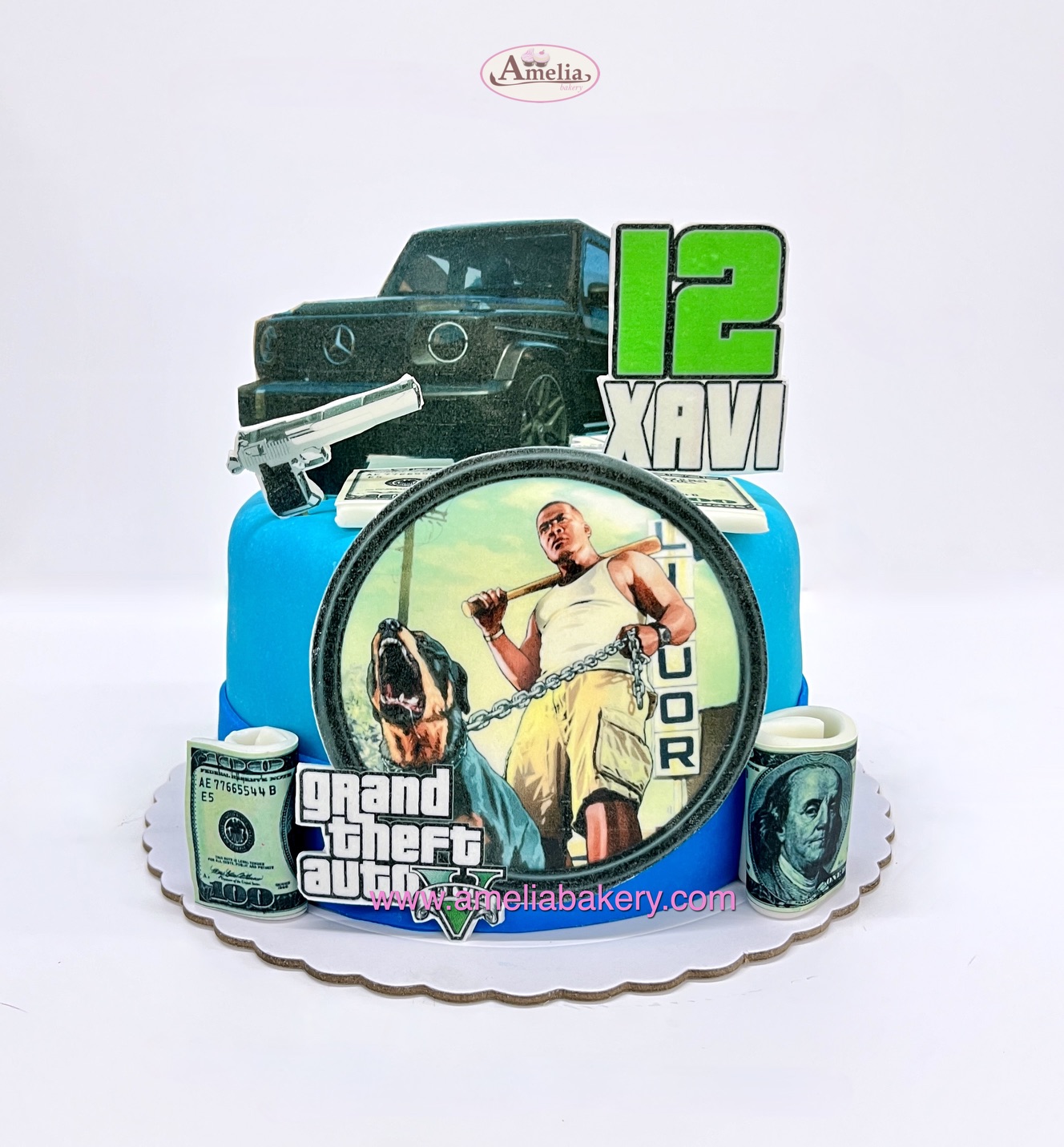 Tarta Fondant GTA V Grand Theft Auto Playstation Play (Oblea) - Amelia ...