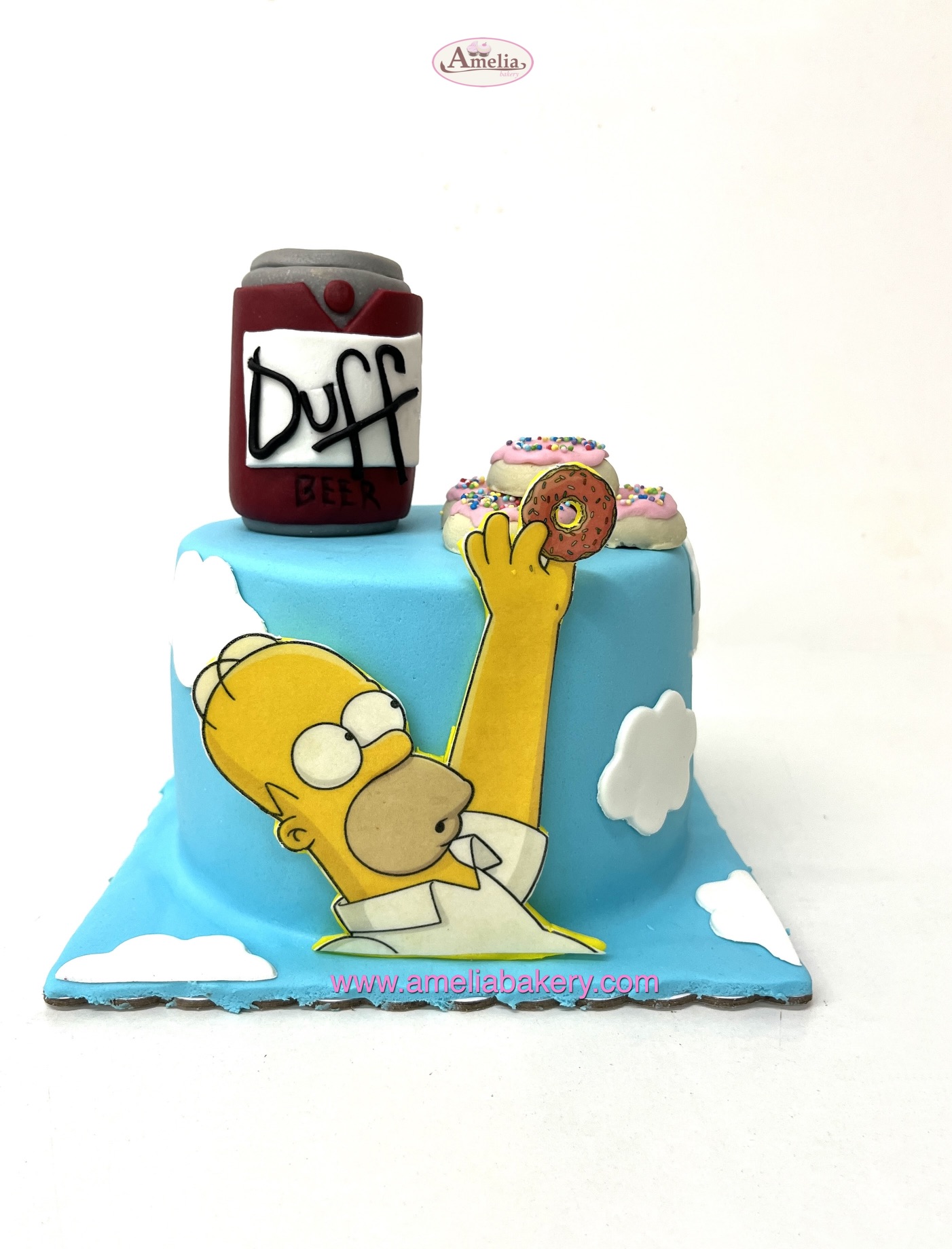 Tarta Fondant Homer Los simpsons Donuts Duff Homero - Amelia Bakery